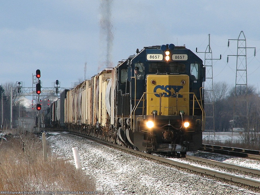 CSX 8657 Q634 making a run to Willard 1:10 pm